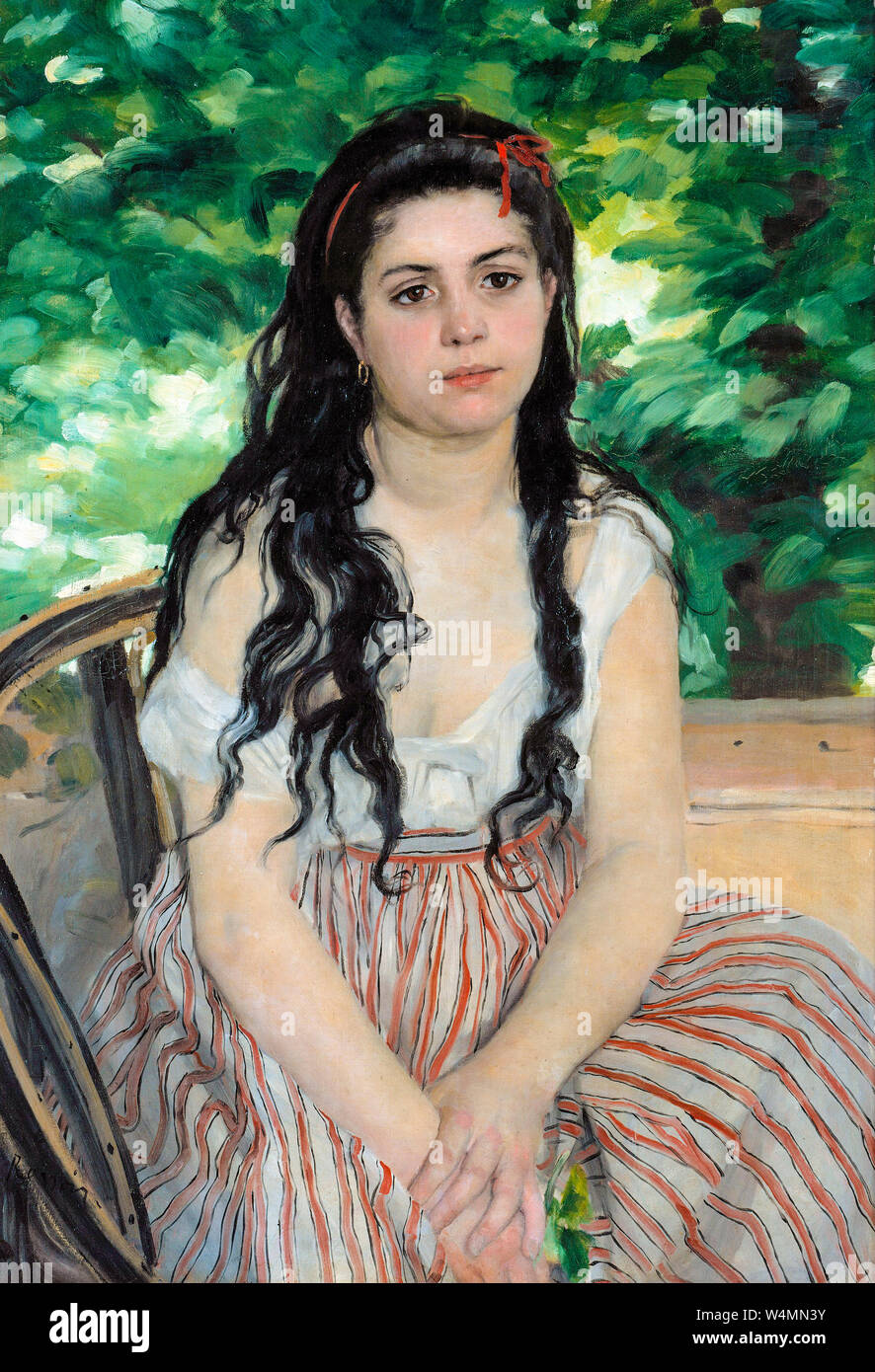 Pierre Auguste Renoir, Summer, (En été, La bohémienne), portrait ...