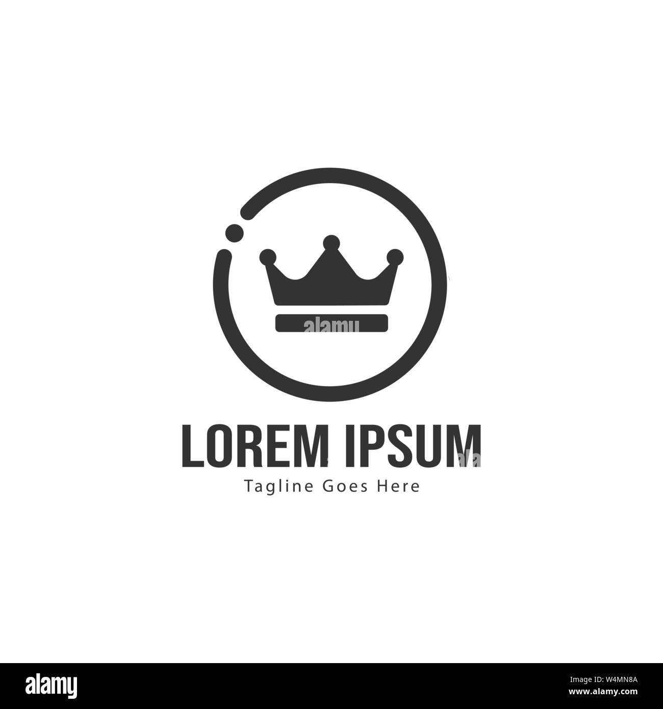 Crown logo template design with frame. minimalist crown logo vector ...
