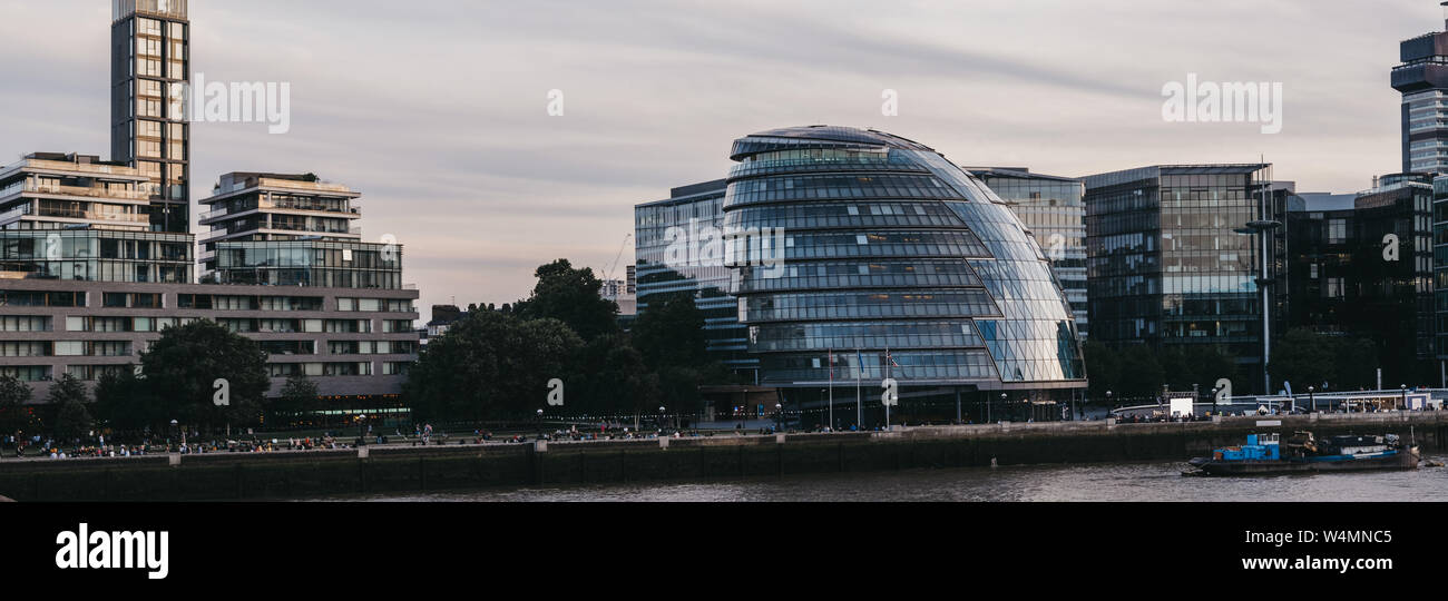 London, UK - June 22, 2019: Panoramic view of modern office and ...