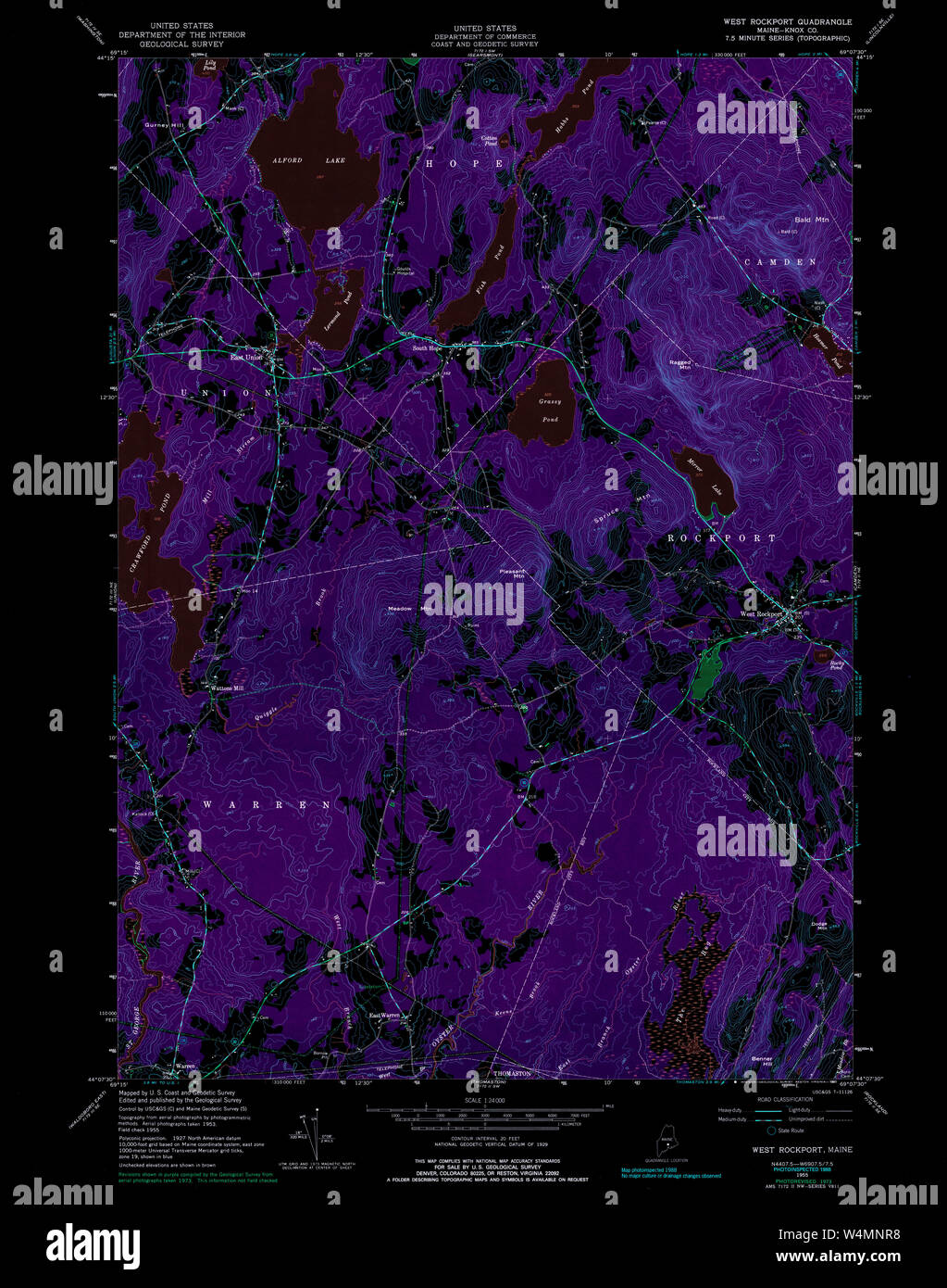 Maine USGS Historical Map West Rockport 103102 1955 24000 Inversion ...