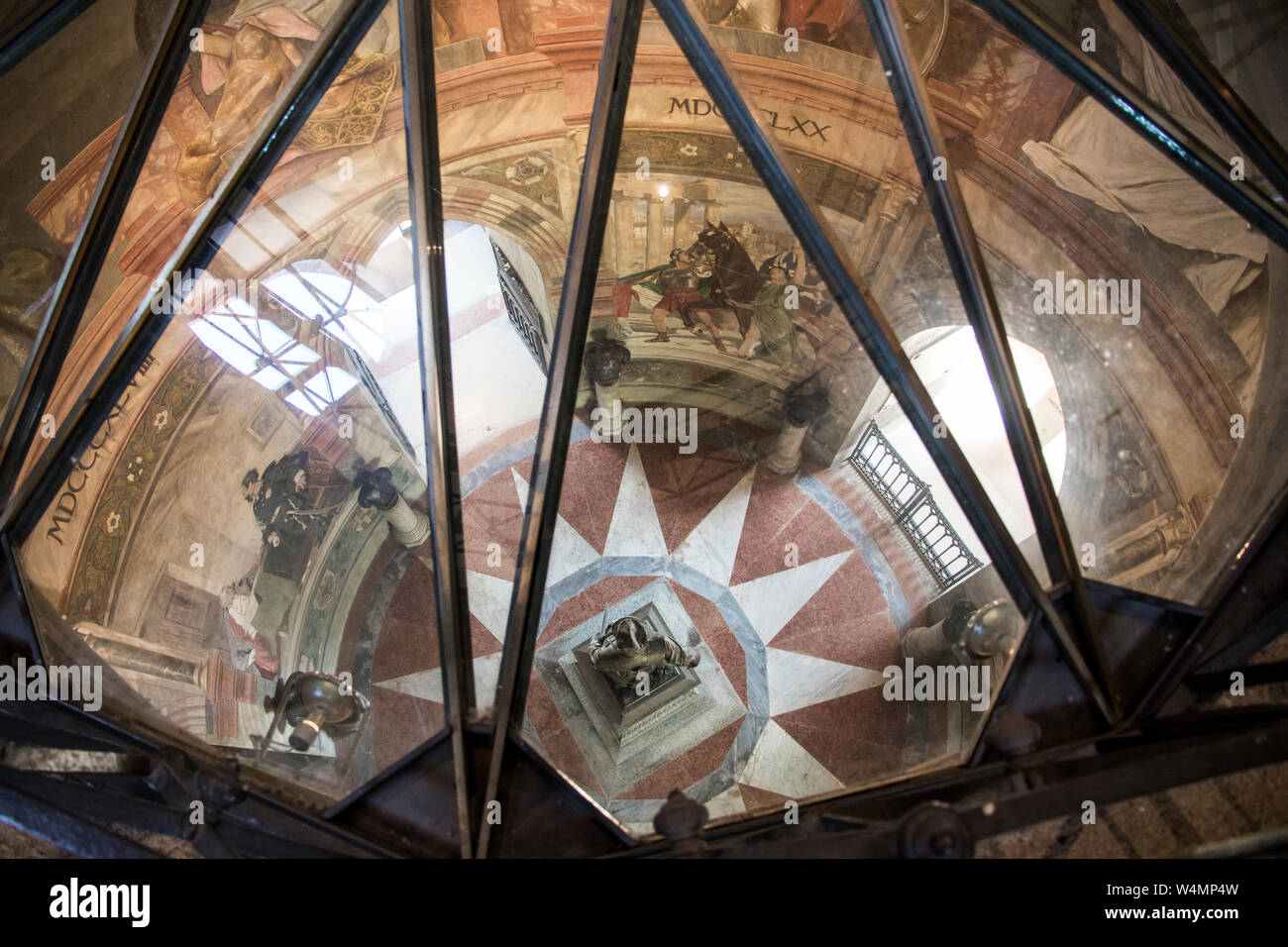 San Martino della Battaglia, Italy. Inside the monumental tower ...