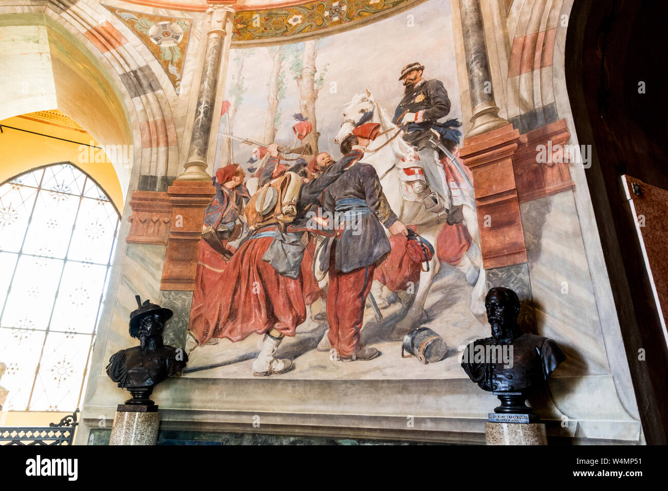 San Martino della Battaglia, Italy. Inside the monumental tower ...