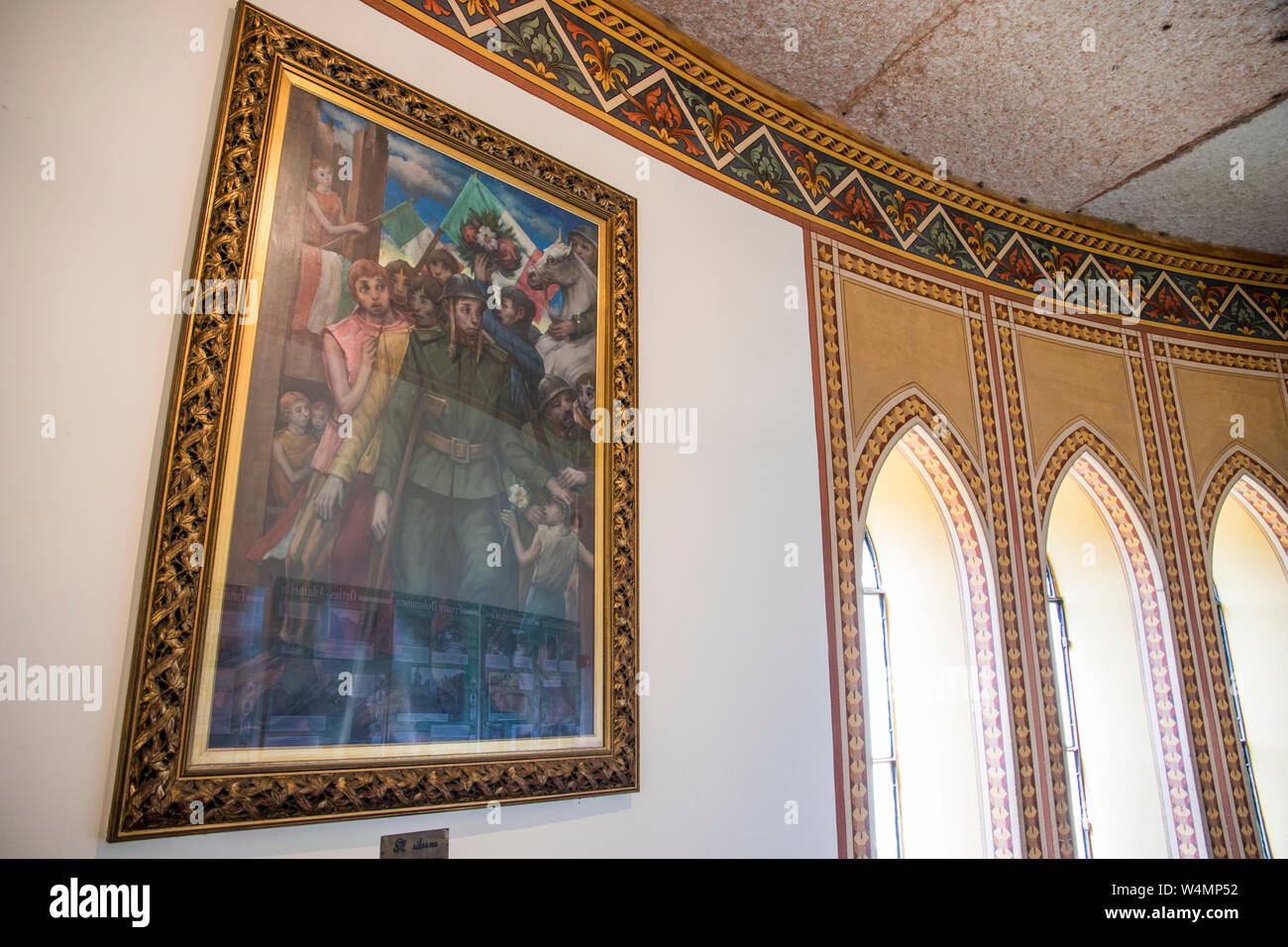 San Martino della Battaglia, Italy. Inside the monumental tower ...