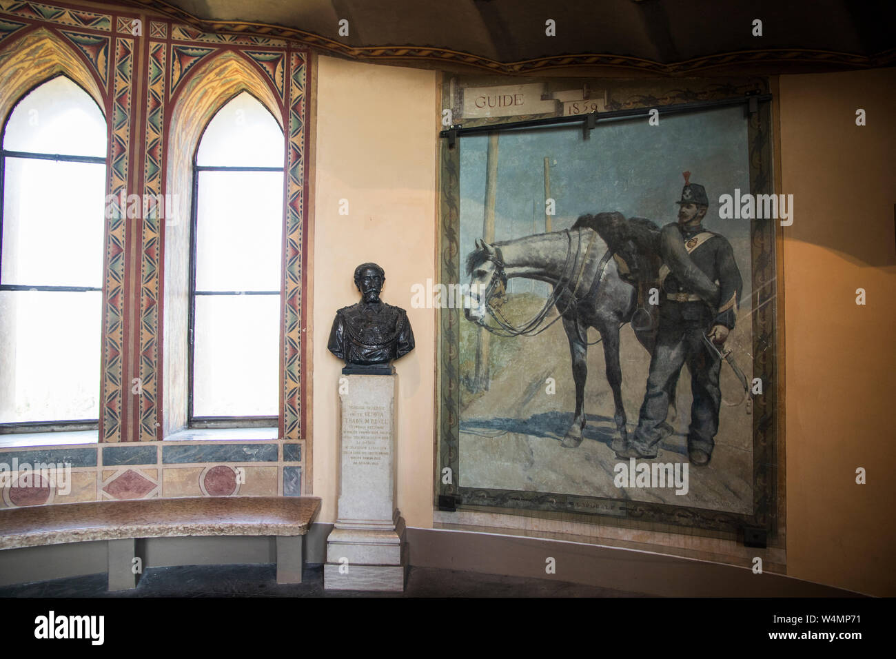 San Martino della Battaglia, Italy. Inside the monumental tower ...