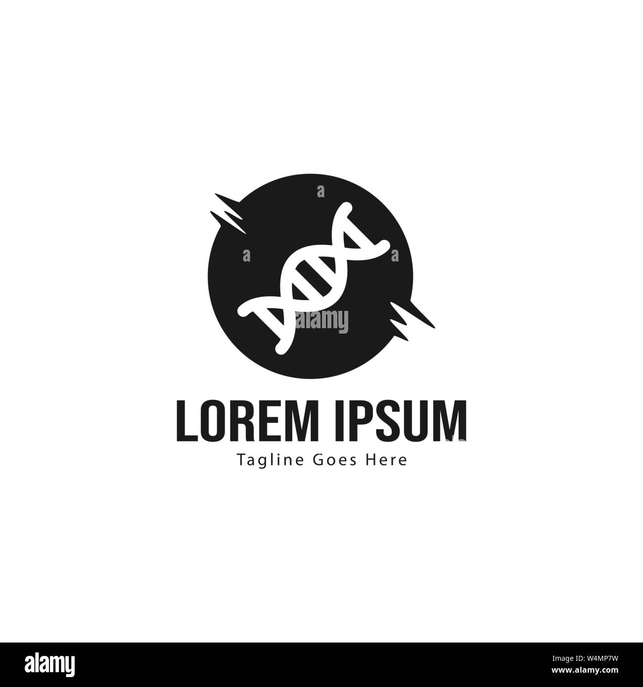 DNA logo template design with frame. minimalist DNA logo vector ...