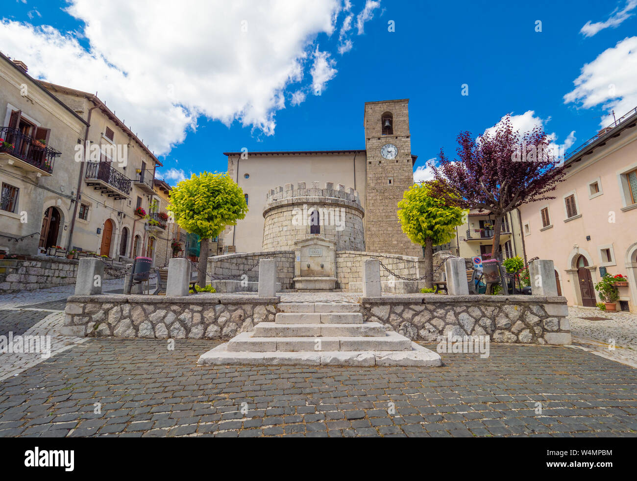 Opi, Italy - The little and suggestive stone town on the hill, in the ...