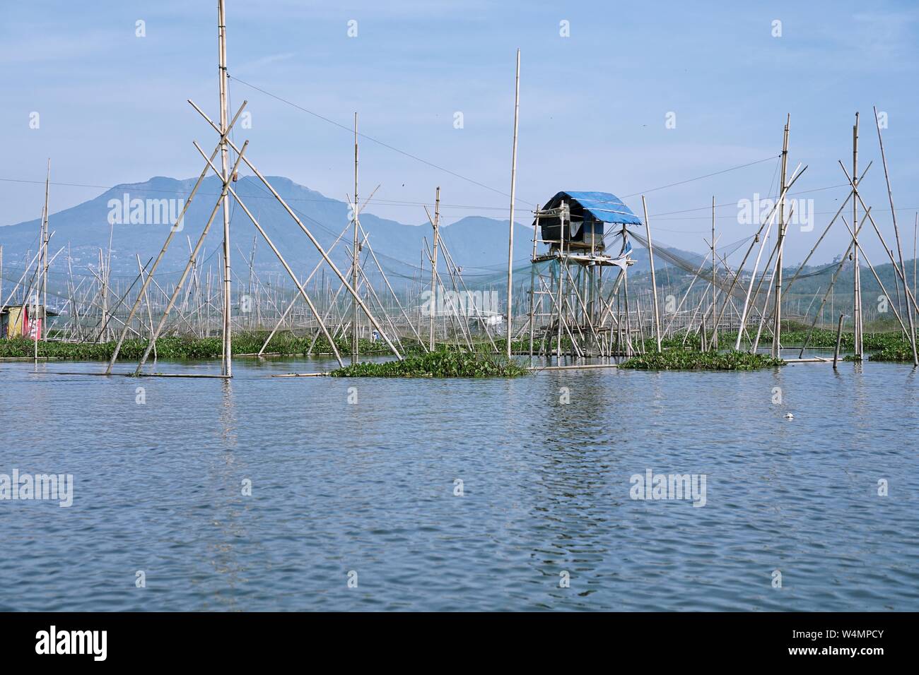 Fish trap on Rawa Pening Lake, Central Java, Indonesia Stock Photo - Alamy