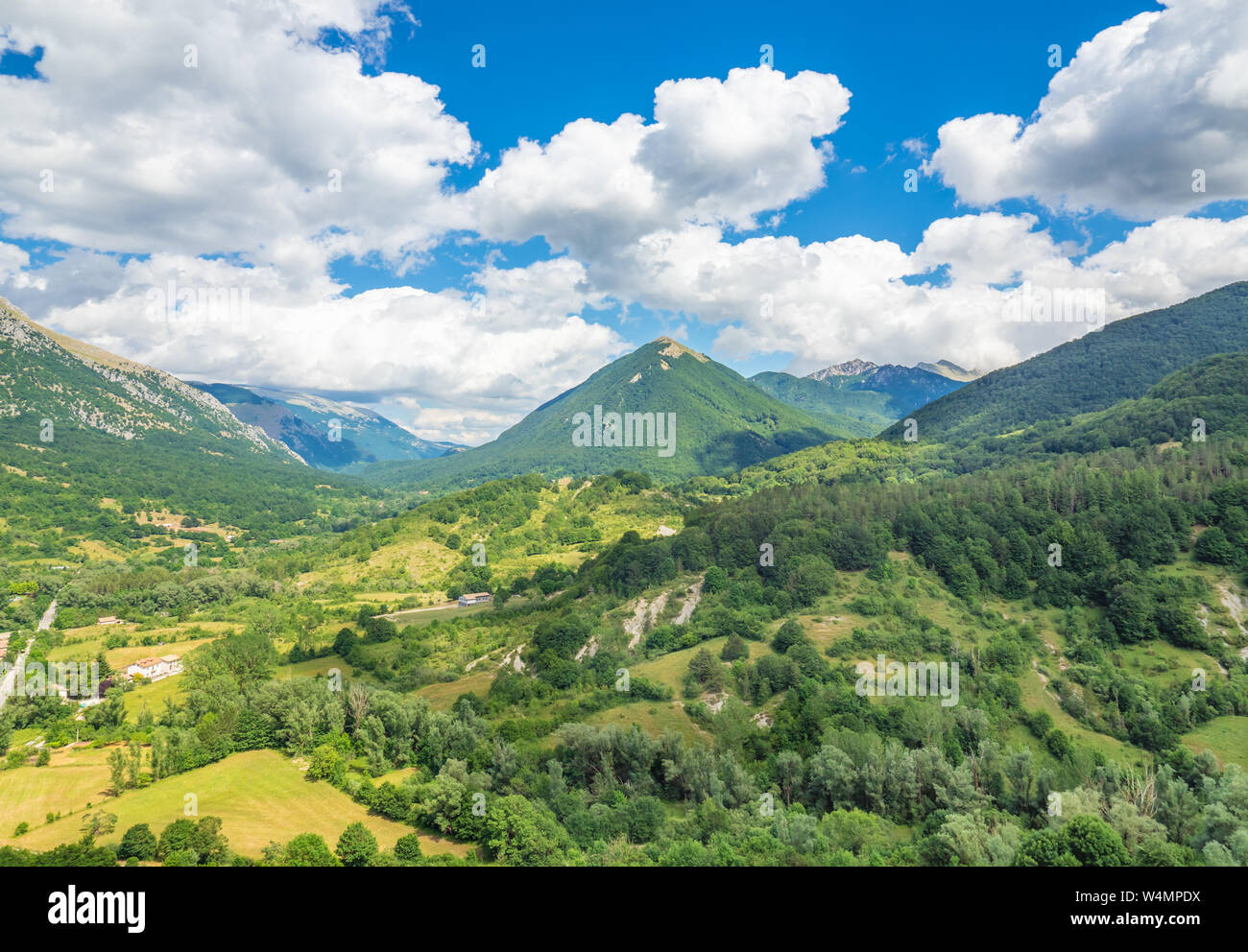 Opi, Italy - The little and suggestive stone town on the hill, in the ...
