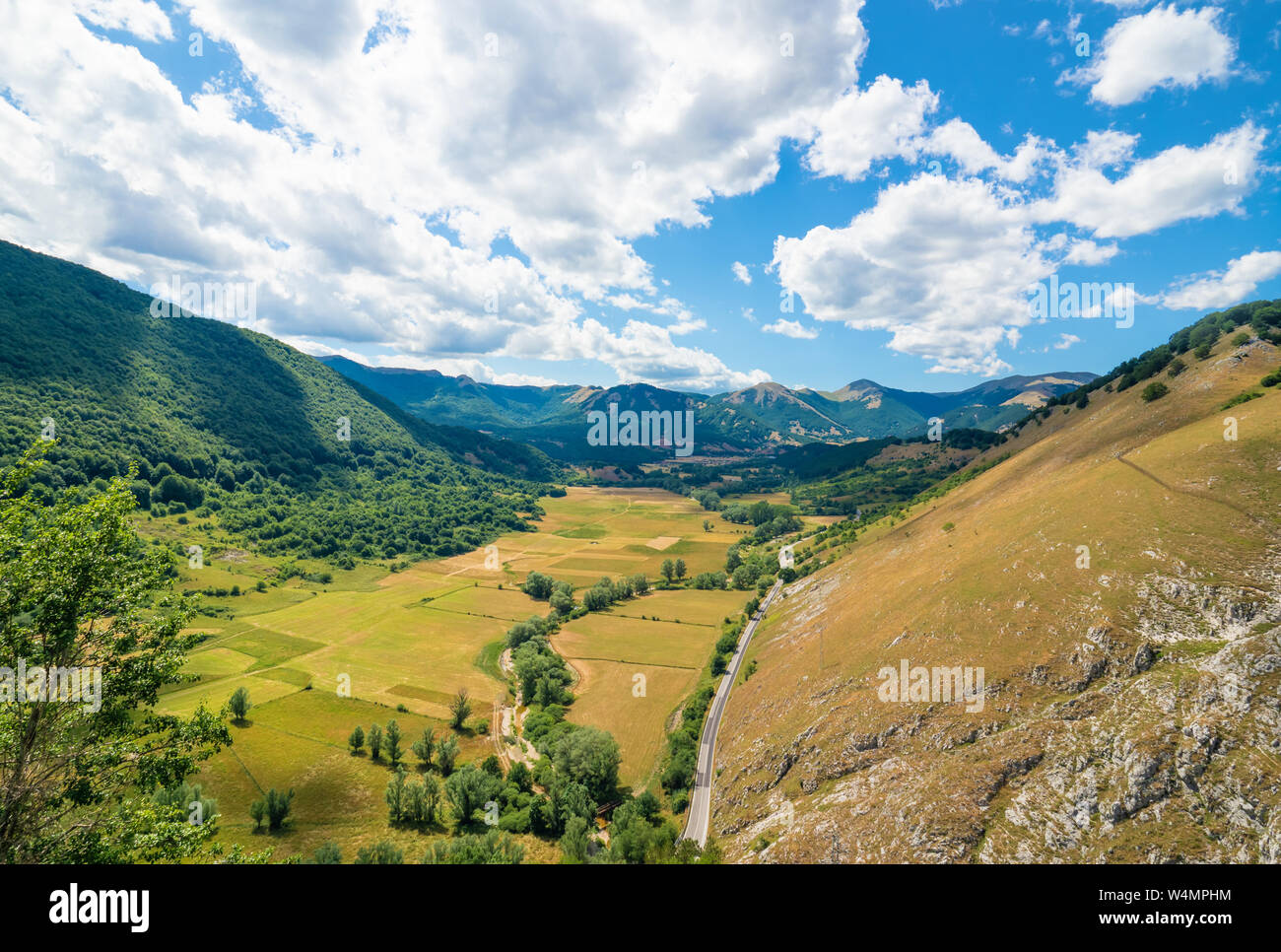 Opi, Italy - The little and suggestive stone town on the hill, in the ...