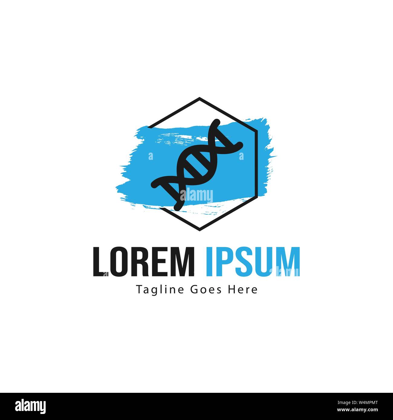 DNA logo template design with frame. minimalist DNA logo vector ...