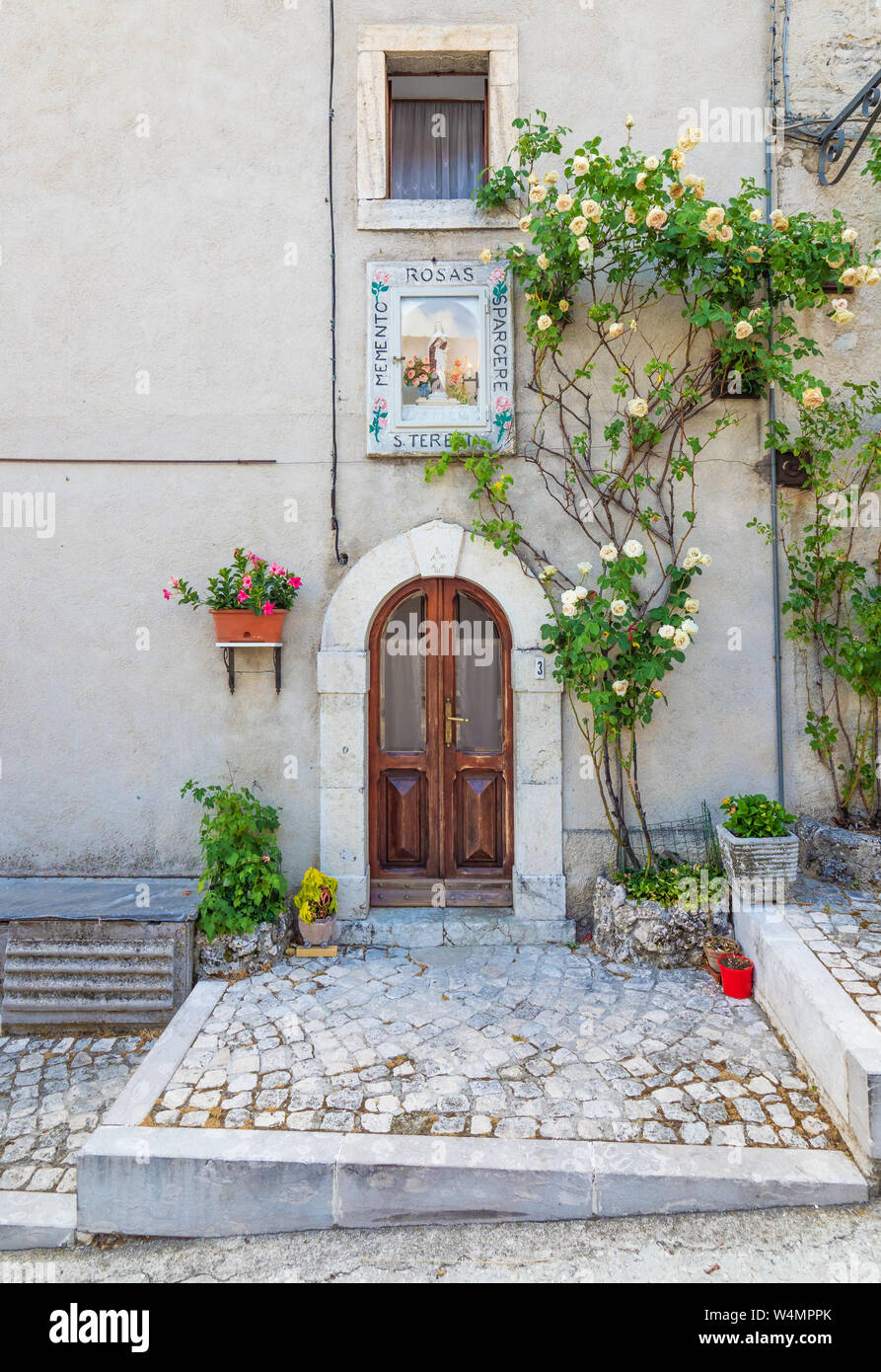 Opi, Italy - The little and suggestive stone town on the hill, in the ...