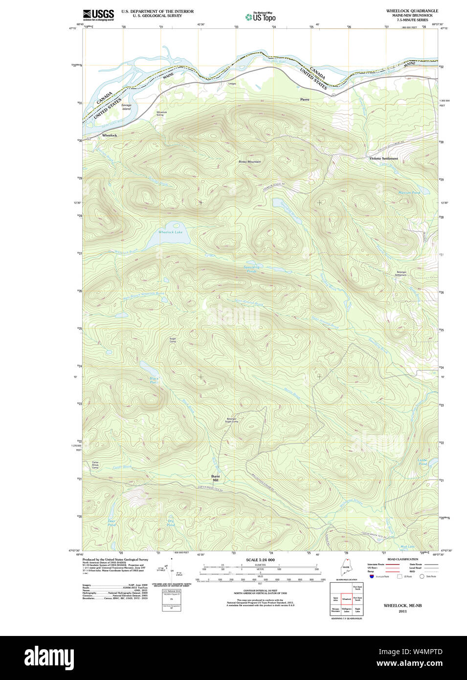 Maine USGS Historical Map Wheelock 20110831 TM Restoration Stock Photo ...