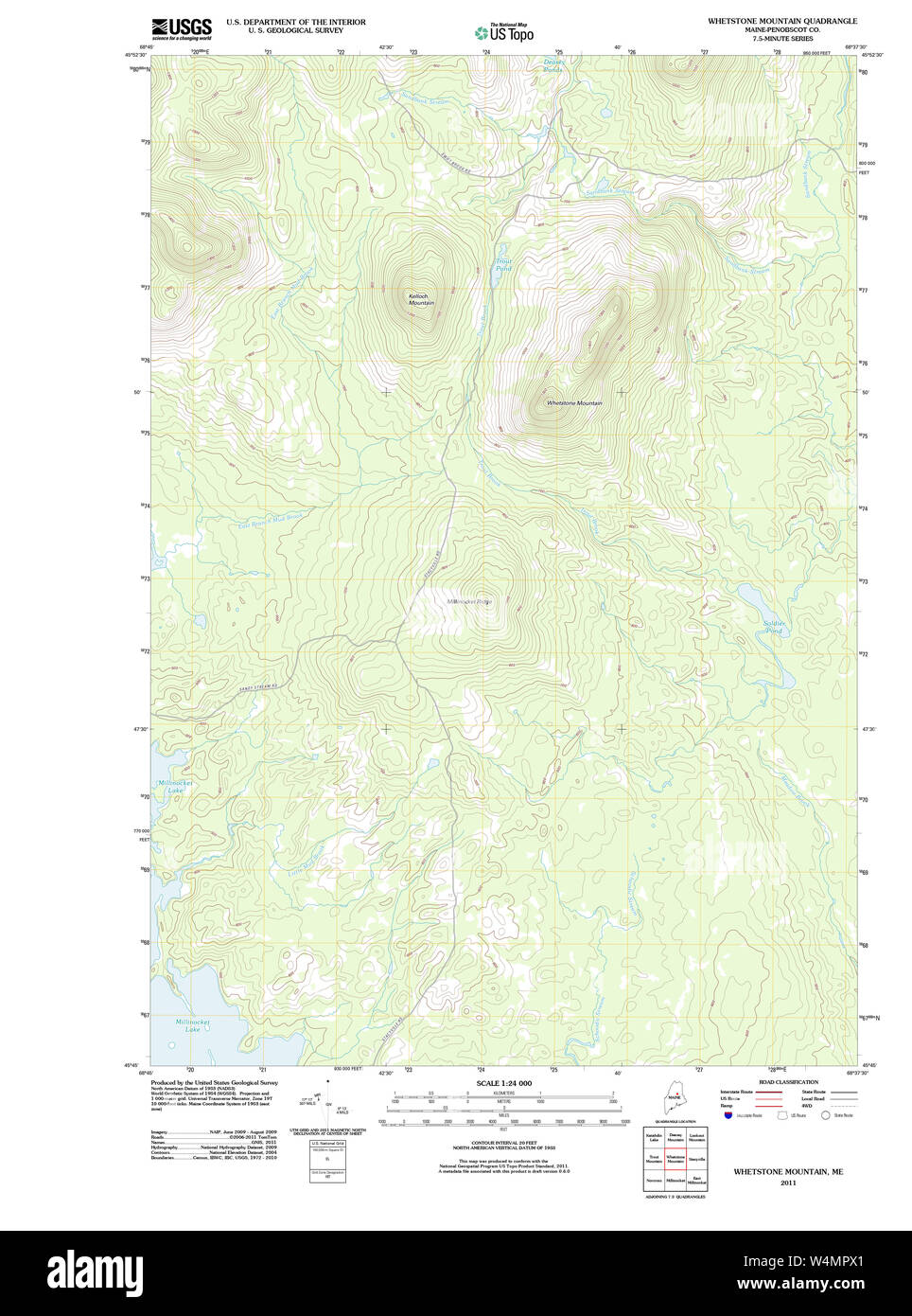 Maine USGS Historical Map Whetstone Mountain 20110909 TM Restoration ...