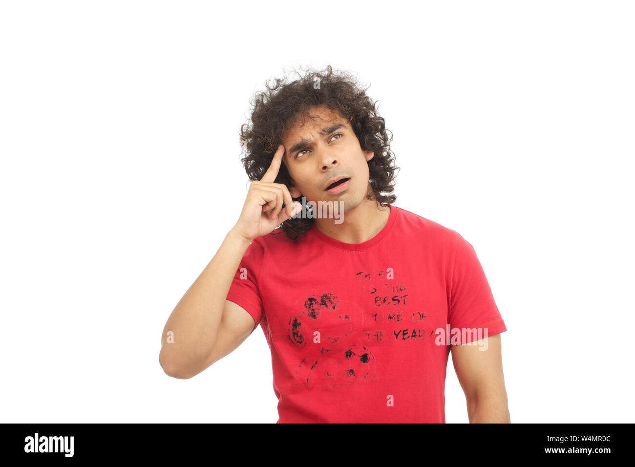 Indian man thinking Stock Photo - Alamy