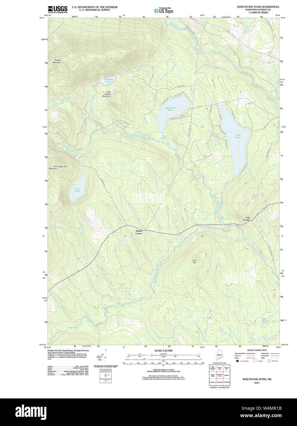 Maine USGS Historical Map Whetstone Pond 20110831 TM Restoration Stock ...