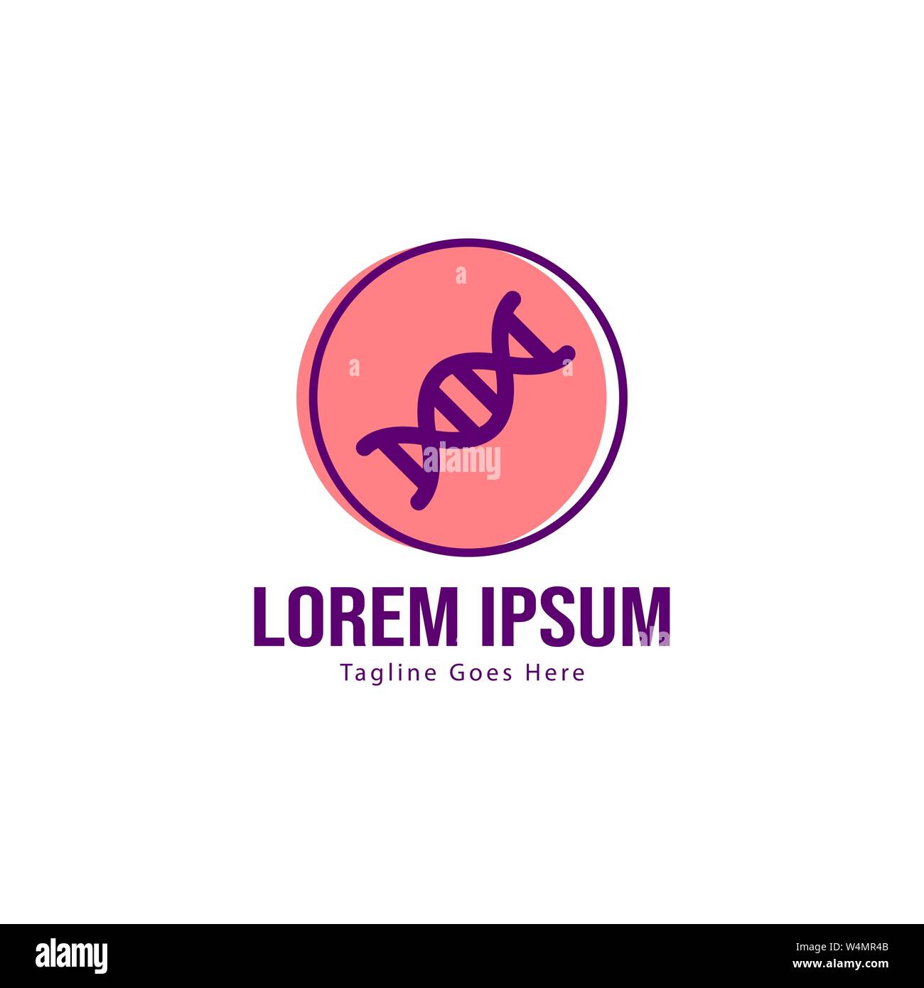 DNA logo template design with frame. minimalist DNA logo vector ...