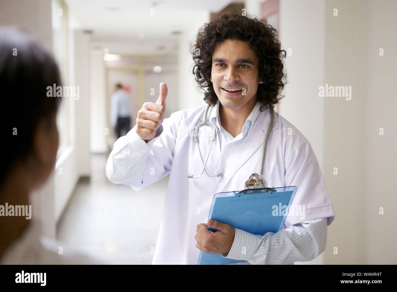 Indian male doctor showing thumbs hi-res stock photography and images ...