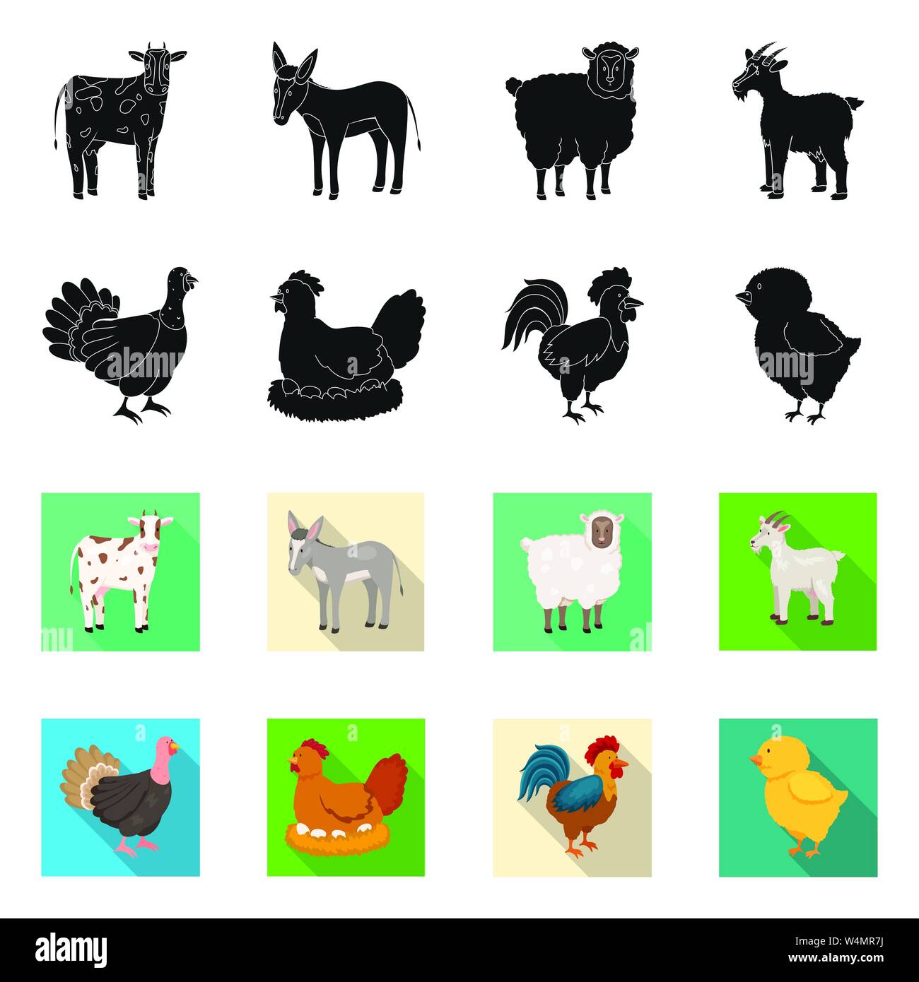 Vector illustration of breeding and kitchen symbol. Collection of ...