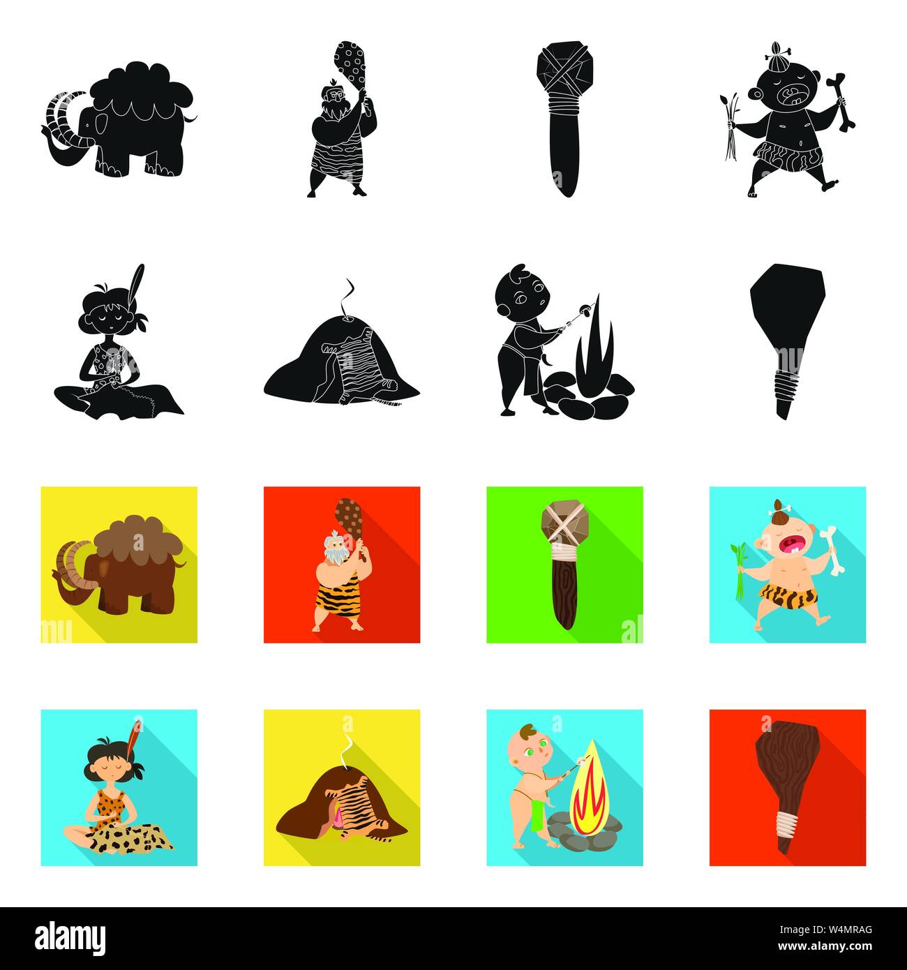 Vector design of evolution and prehistory logo. Collection of evolution ...