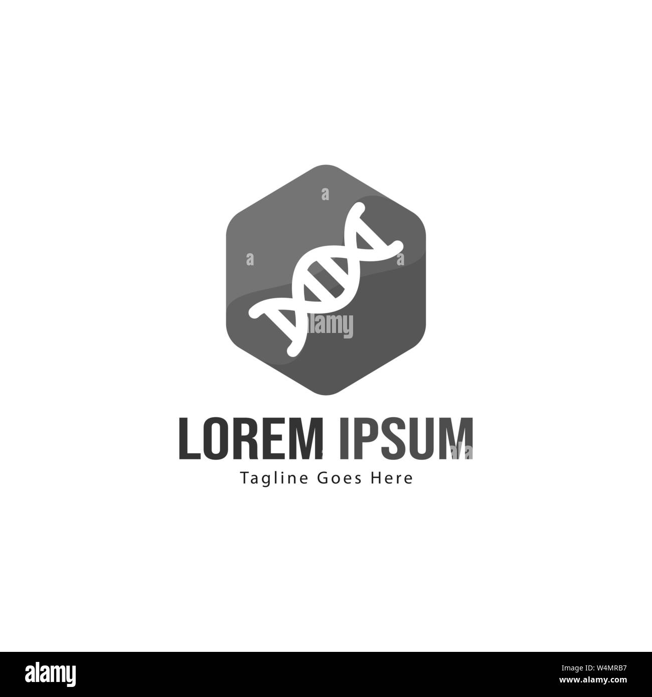 DNA logo template design with frame. minimalist DNA logo vector ...