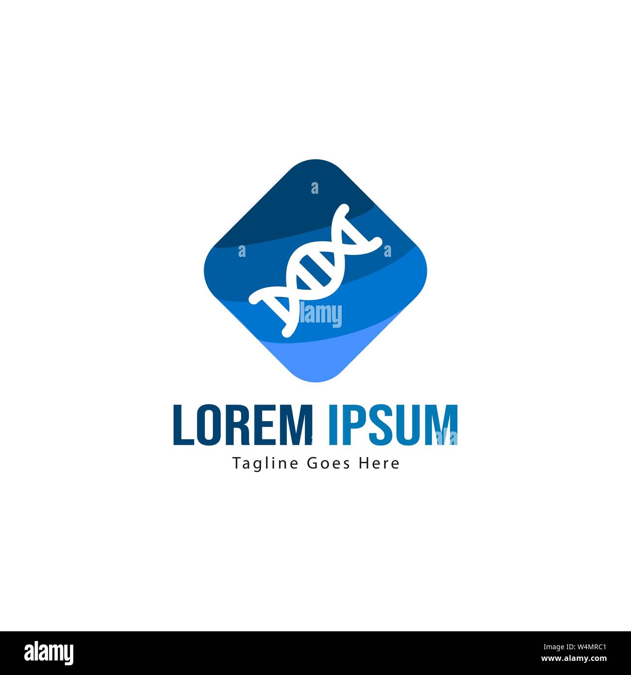 DNA logo template design with frame. minimalist DNA logo vector ...