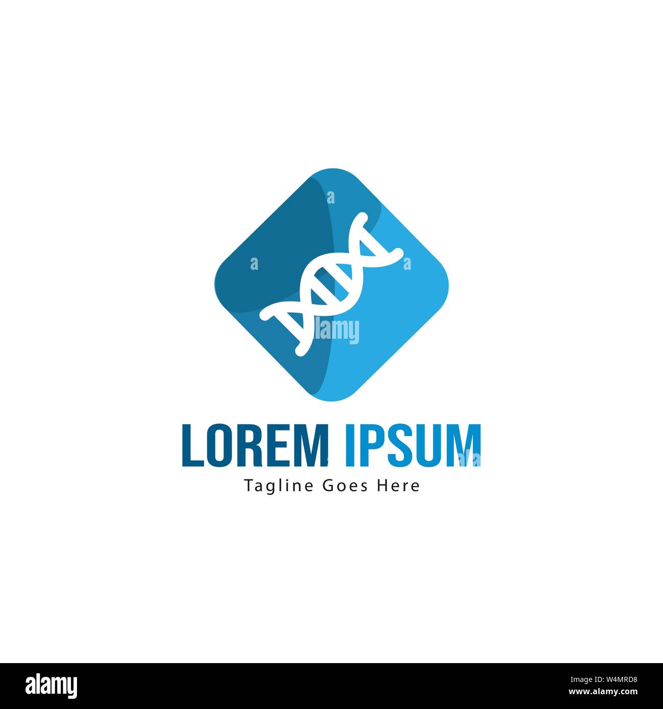 DNA logo template design with frame. minimalist DNA logo vector ...