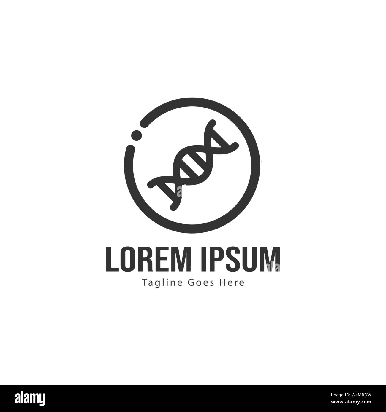 DNA logo template design with frame. minimalist DNA logo vector ...