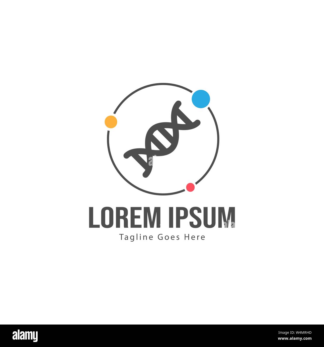 DNA logo template design with frame. minimalist DNA logo vector ...