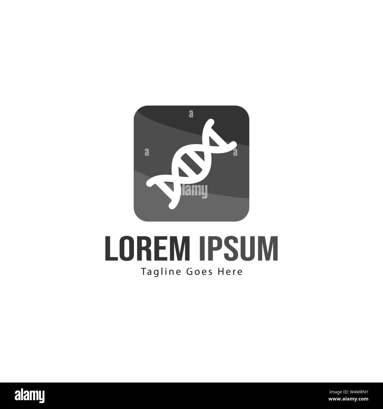 DNA logo template design with frame. minimalist DNA logo vector ...