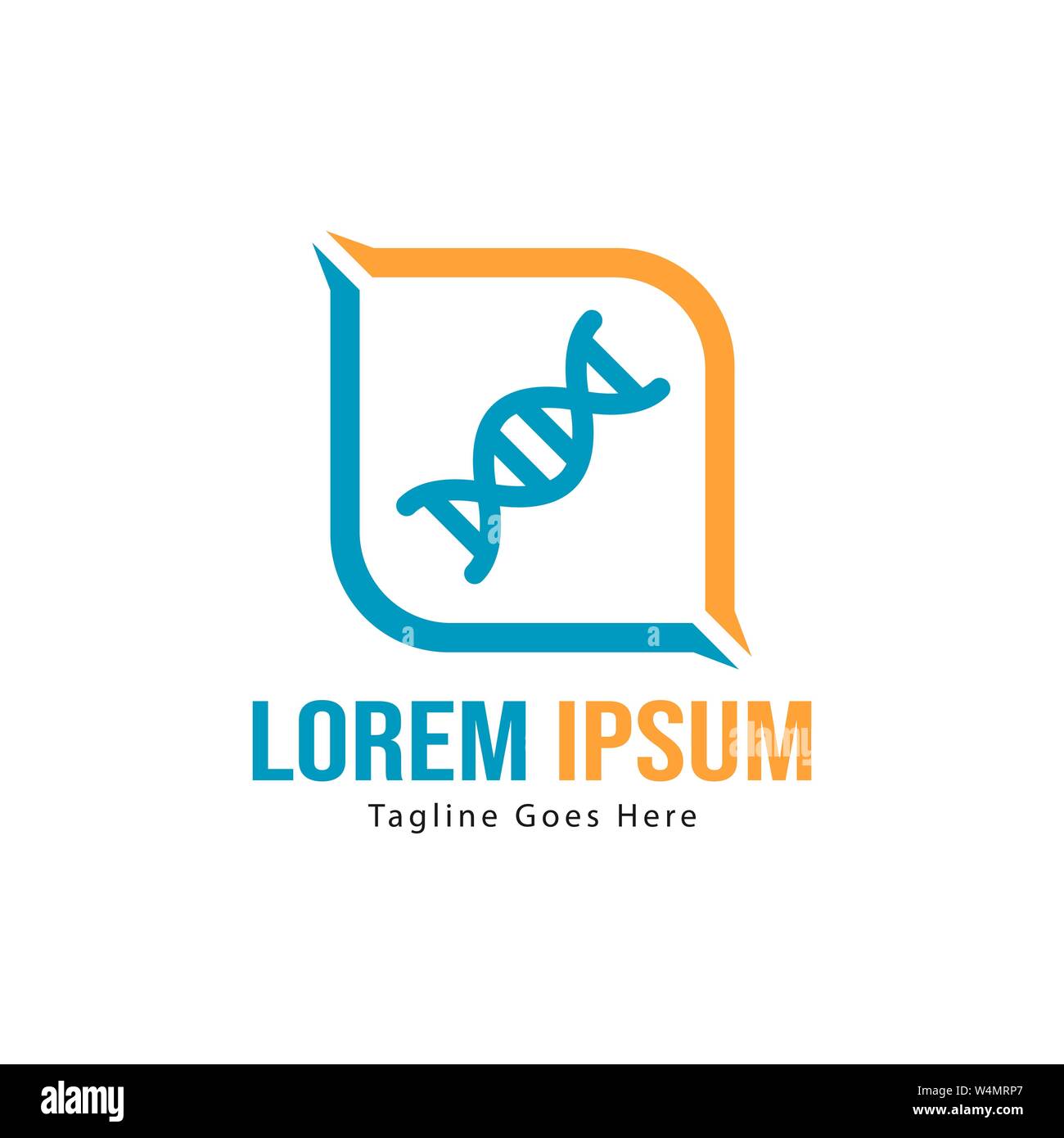 DNA logo template design with frame. minimalist DNA logo vector ...