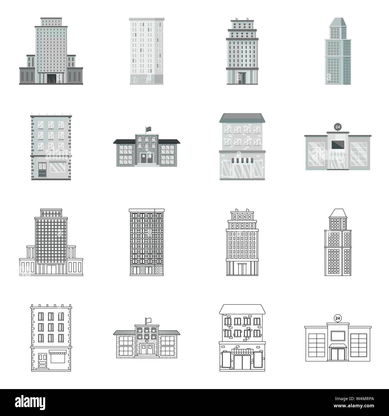 Vector illustration of municipal and center sign. Set of municipal and ...