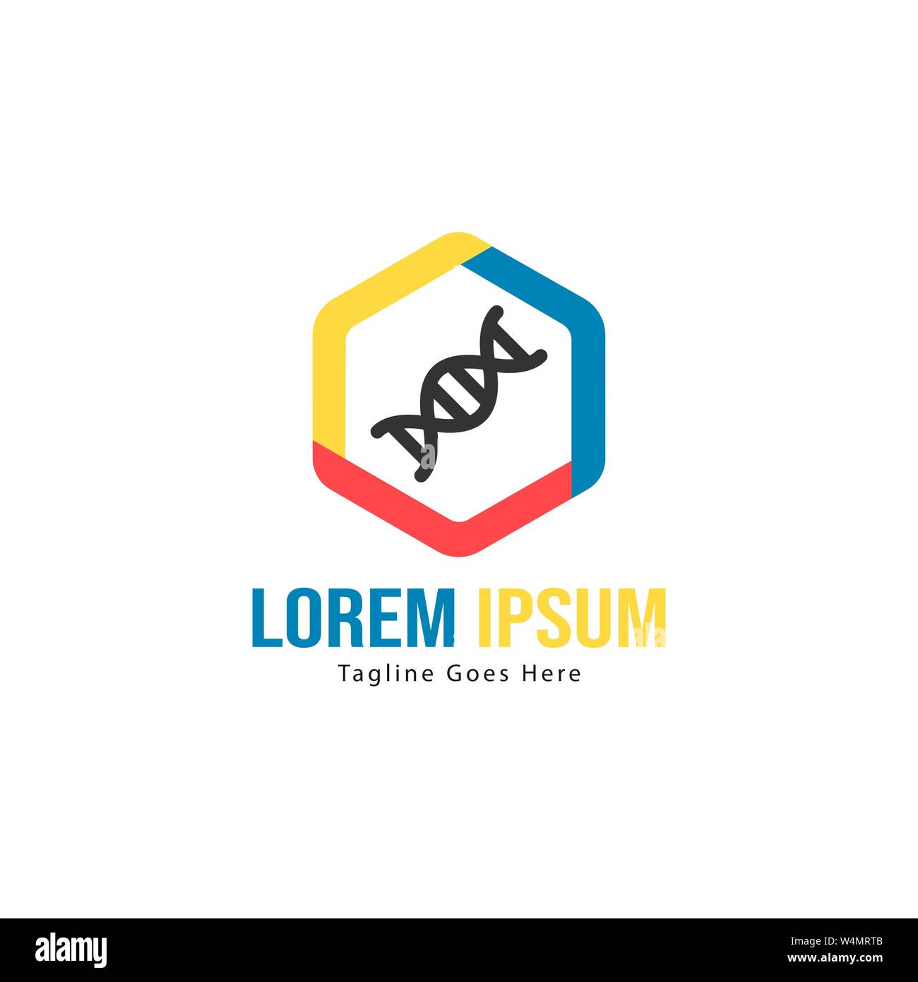 DNA logo template design with frame. minimalist DNA logo vector ...