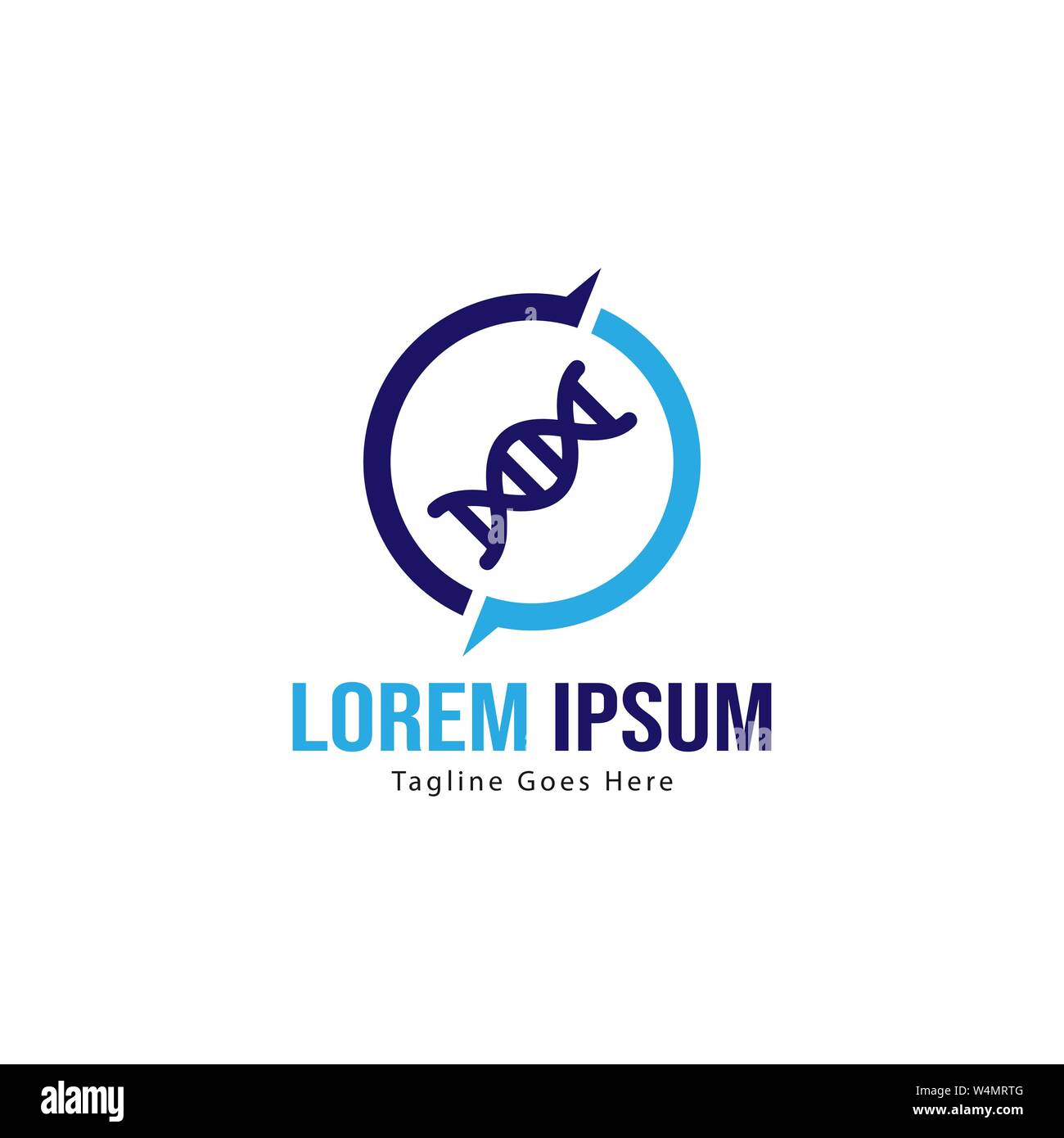 DNA logo template design with frame. minimalist DNA logo vector ...