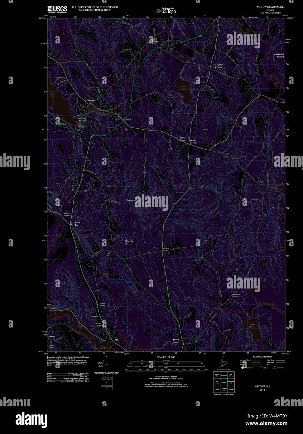 Maine USGS Historical Map Wilton 20110902 TM Inversion Restoration ...