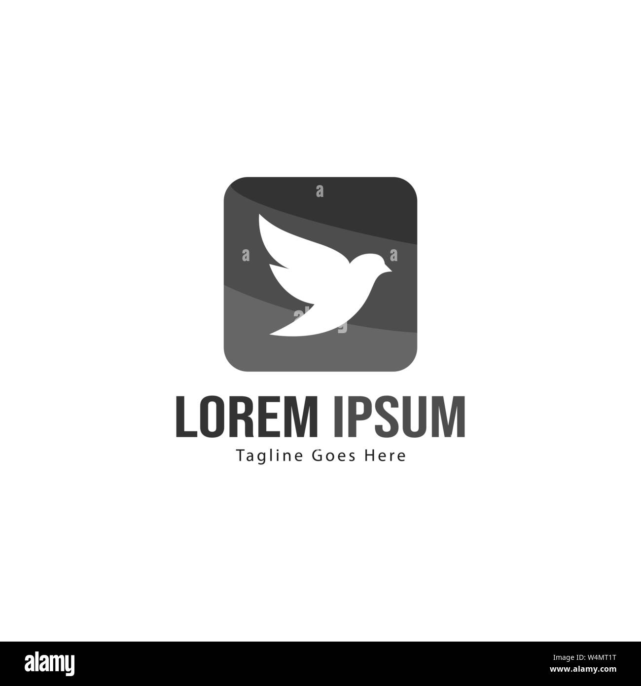 Dove logo template design with frame. minimalist dove logo vector ...