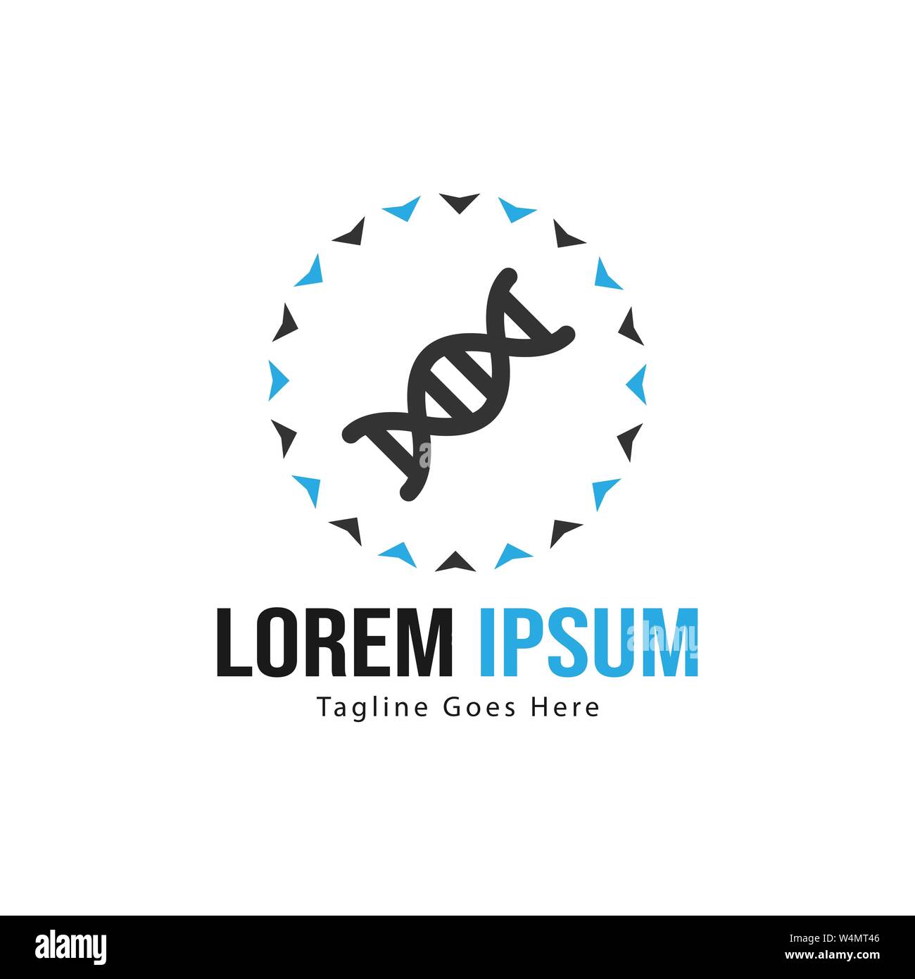 DNA logo template design with frame. minimalist DNA logo vector ...