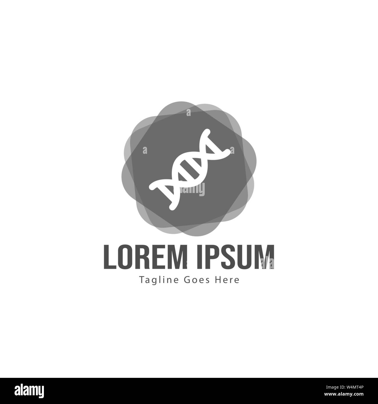 DNA logo template design with frame. minimalist DNA logo vector ...