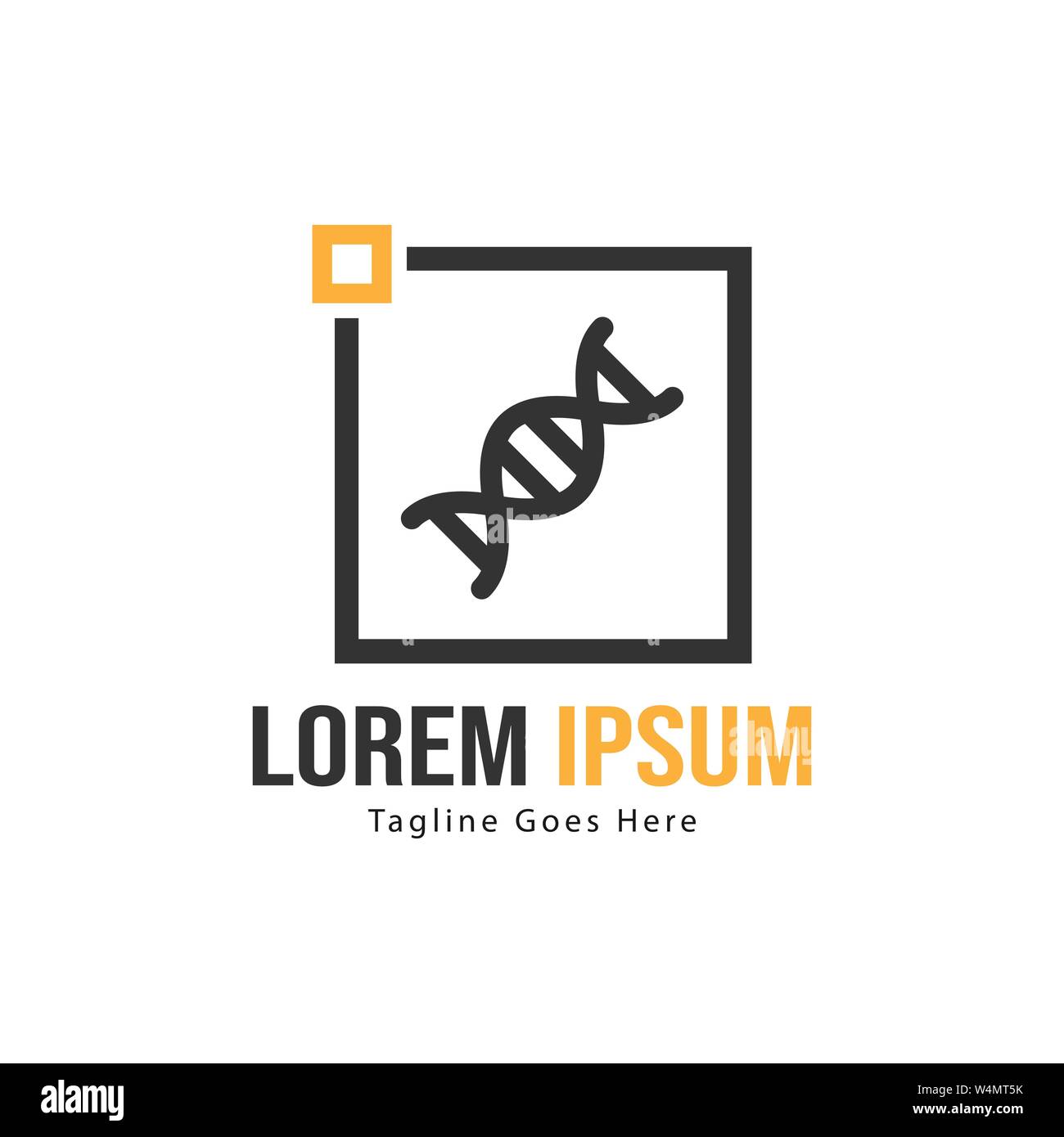 DNA logo template design with frame. minimalist DNA logo vector ...