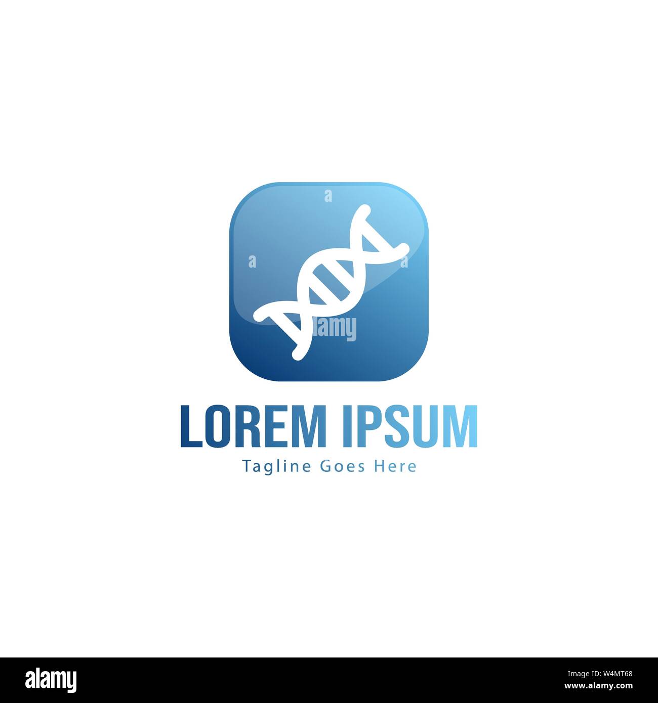 DNA logo template design with frame. minimalist DNA logo vector ...