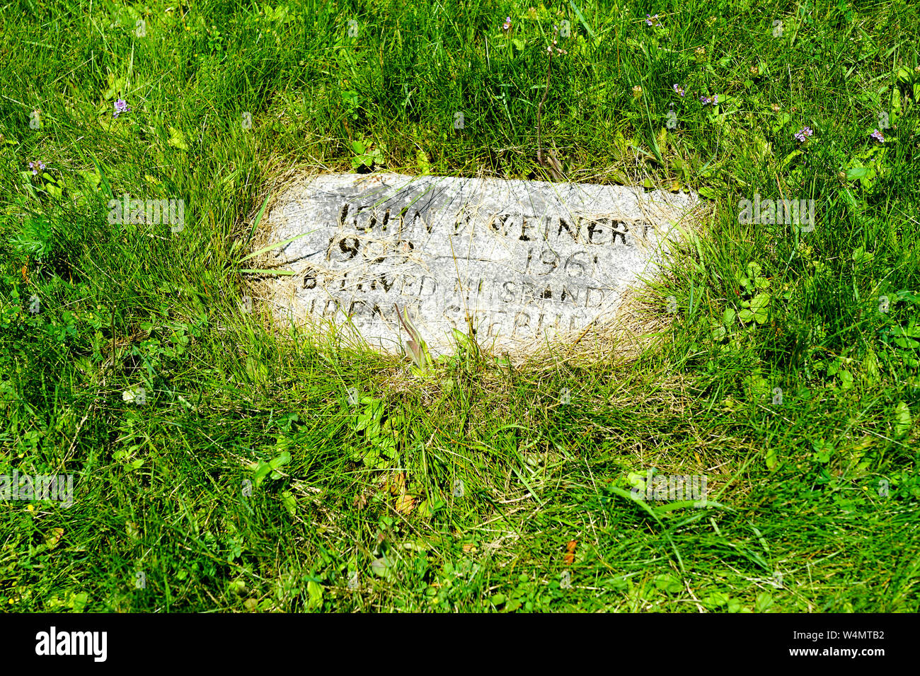 Abandon Country Grave Yard with old church with old tumestones and ...