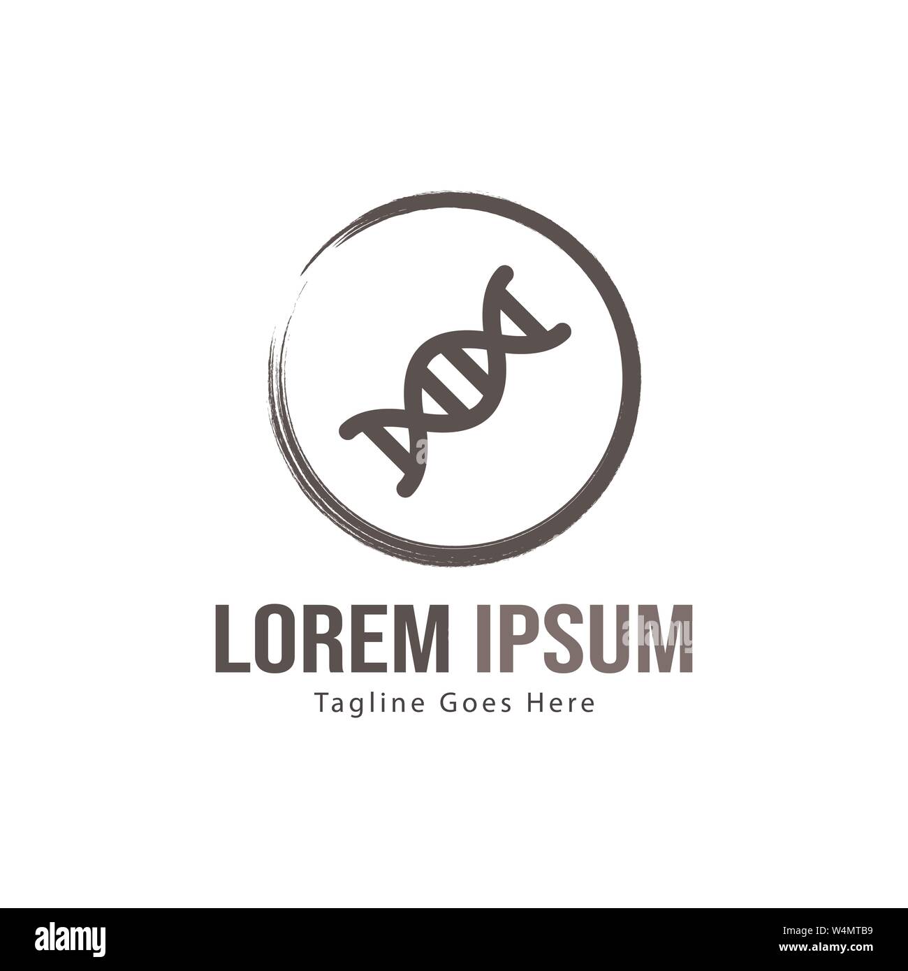 DNA logo template design with frame. minimalist DNA logo vector ...