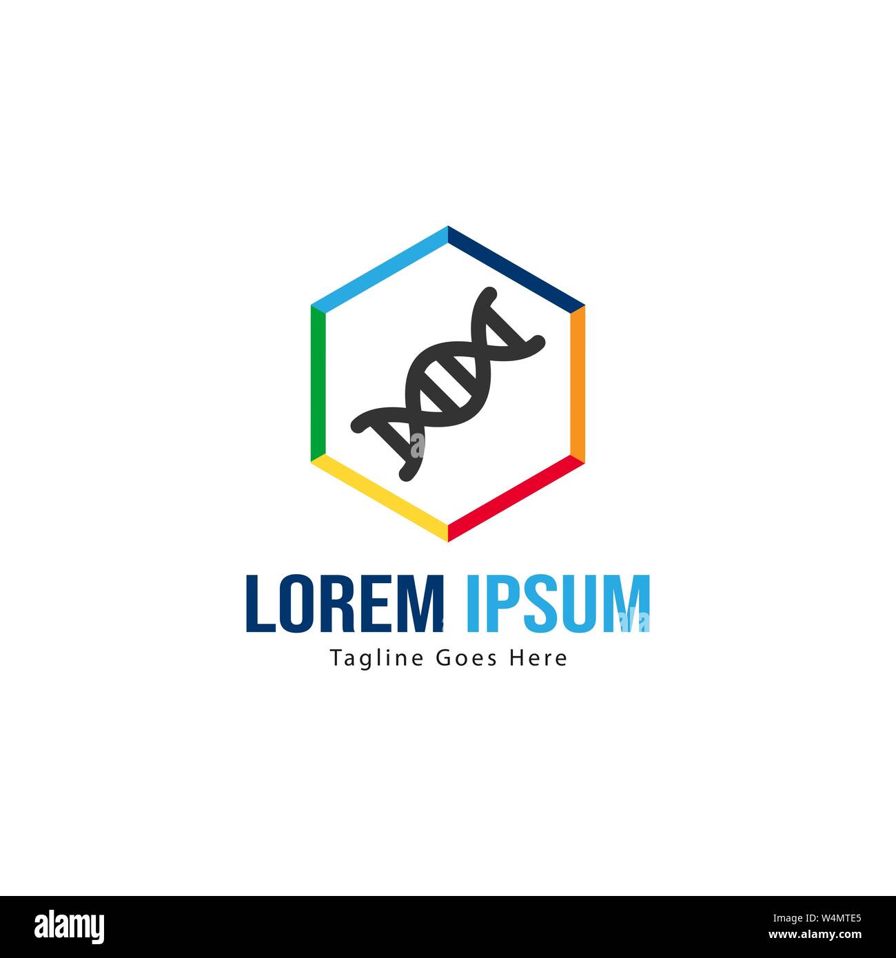 DNA logo template design with frame. minimalist DNA logo vector ...