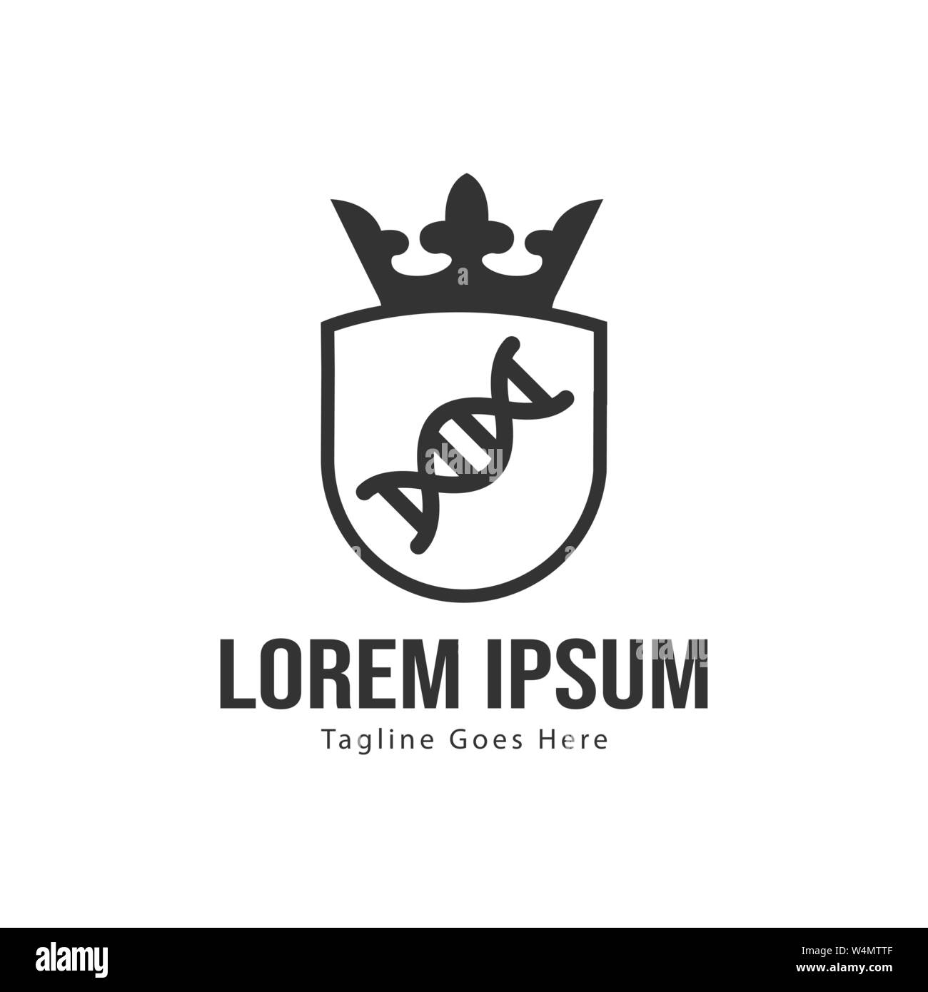 DNA logo template design with frame. minimalist DNA logo vector ...