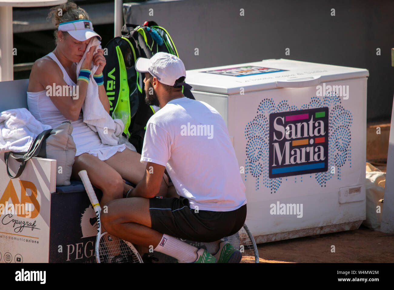 Laura Siegemund during a break in a match of 30° Ladies Open in Palermo ...