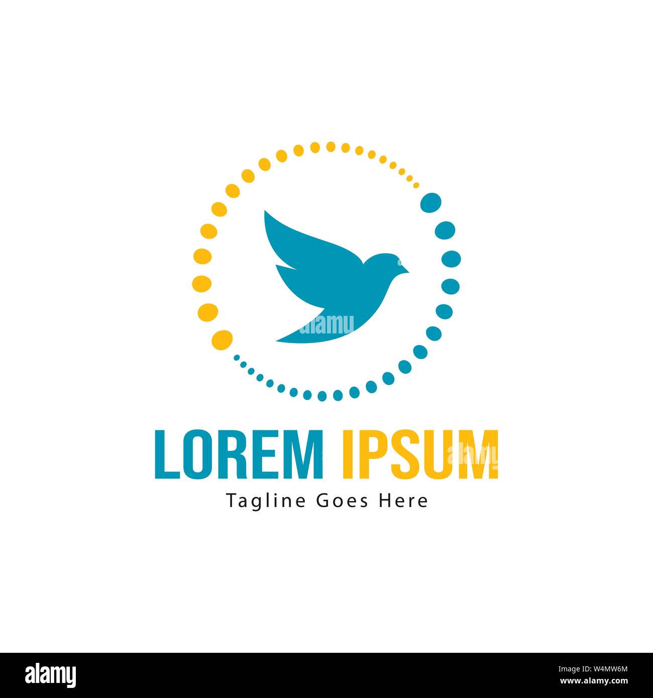 Dove logo template design with frame. minimalist dove logo vector ...