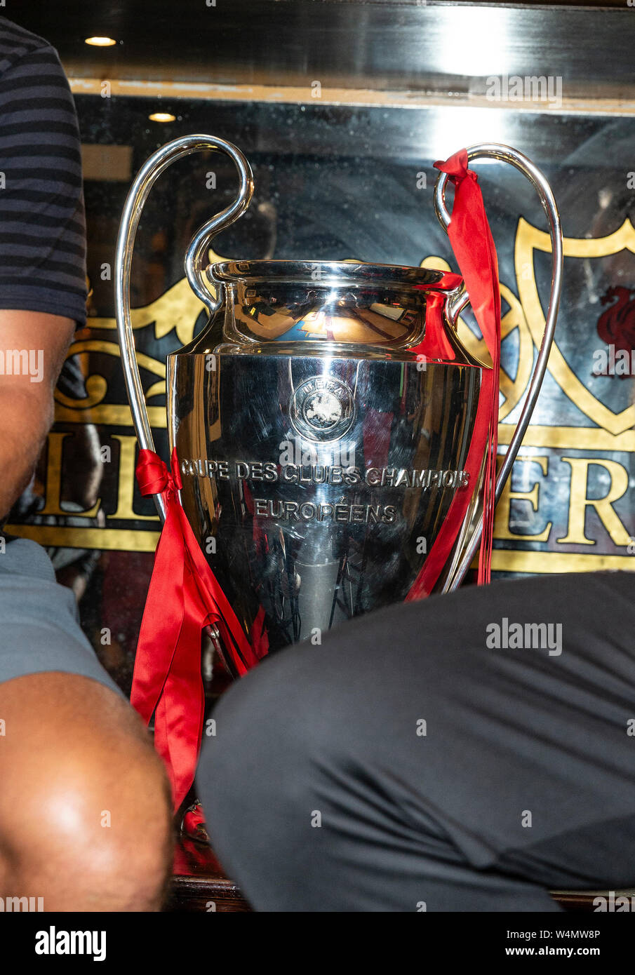 UEFA Champions League Cup on display during Liverpool FC Fan Event at ...