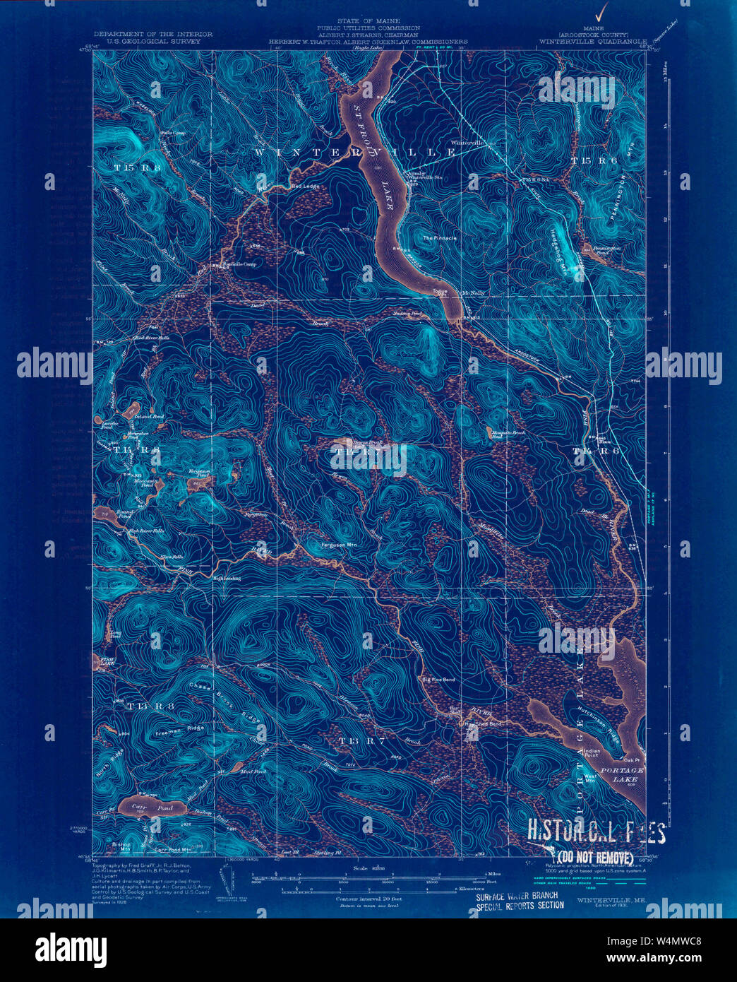 Maine USGS Historical Map Winterville 807733 1931 62500 Inversion ...