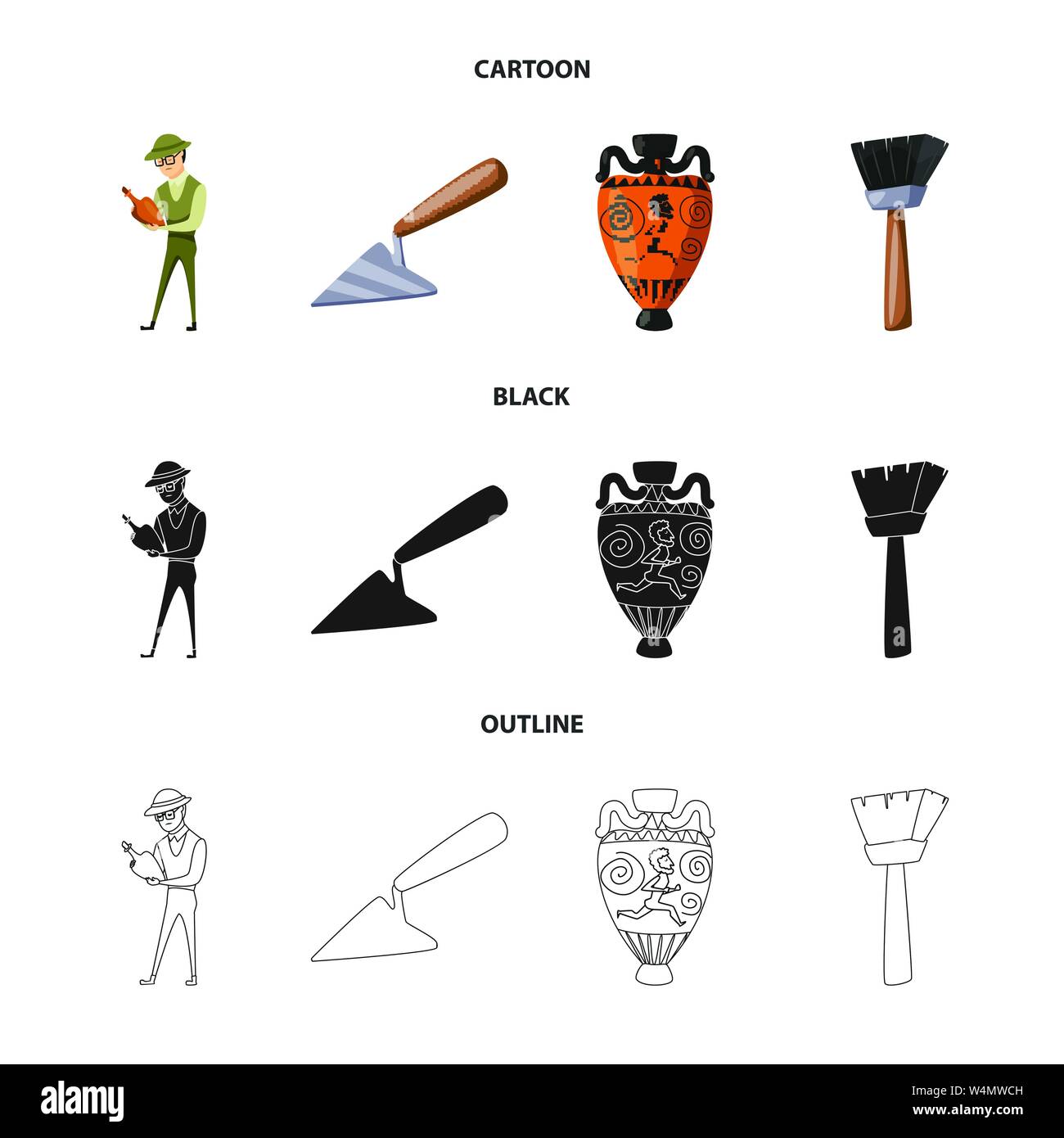 Vector illustration of story and items symbol. Set of story and ...