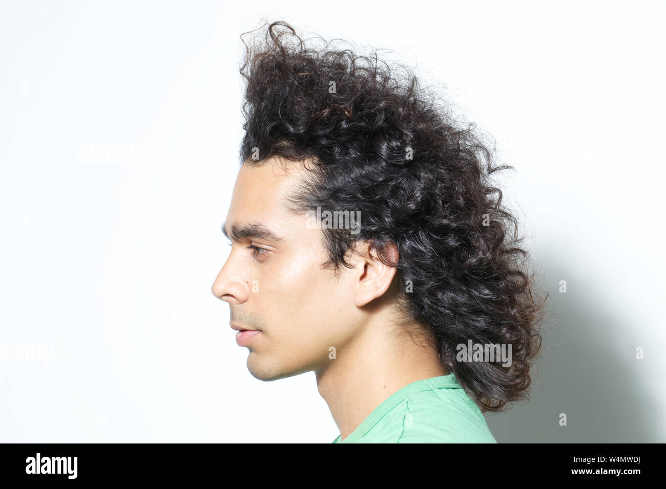Man profile curly white background hi-res stock photography and images ...