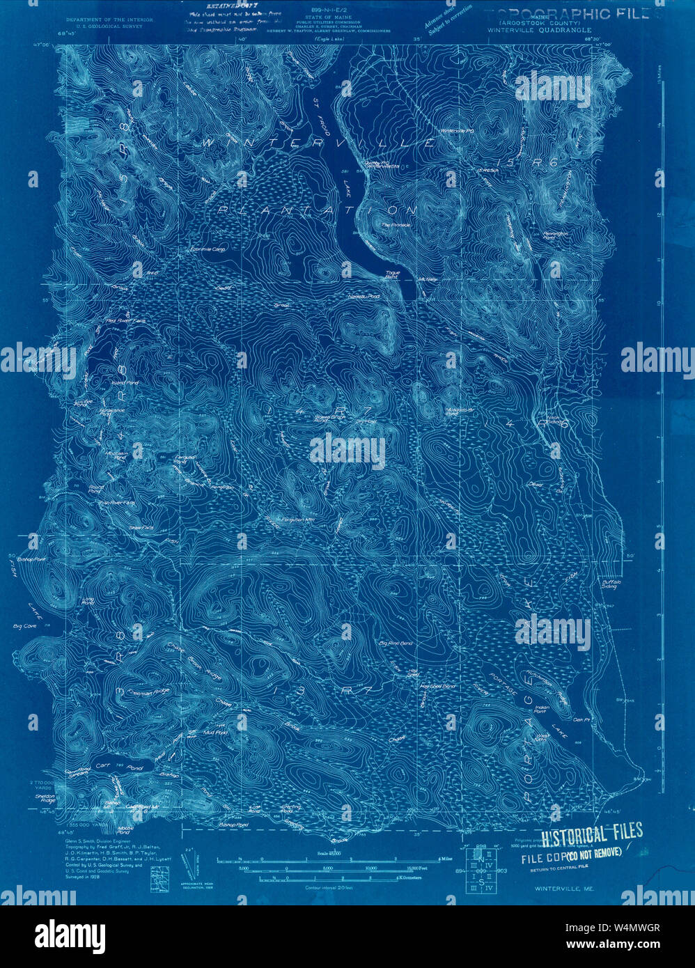 Maine USGS Historical Map Winterville 807735 1928 48000 Inversion ...